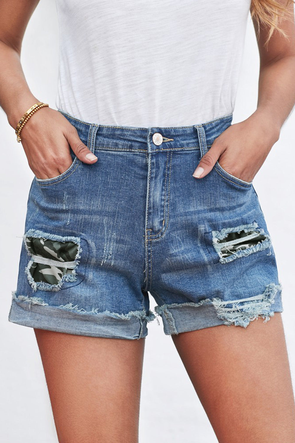 Patchwork Denim Shorts – White Stag Clothing